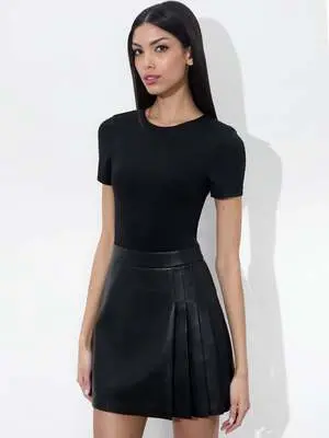 Alice + Olivia Chara Vegan Leather Mini Dress