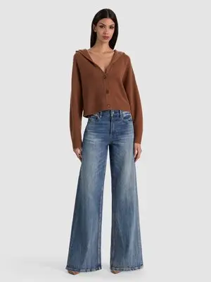Alice + Olivia Corey Hooded Cashmere Cardigan