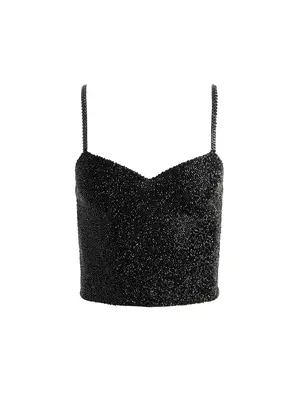 Alice + Olivia Nina Embellished Bustier Top