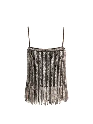 Alice + Olivia Embellished Fringe Tank