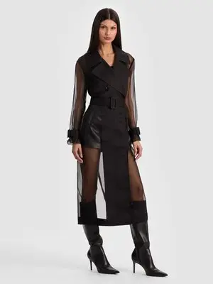 Alice + Olivia Sheer Maxi Trench Coat