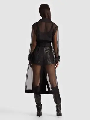Alice + Olivia Sheer Maxi Trench Coat