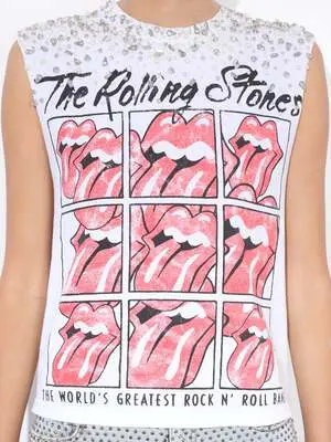 Alice + Olivia Embellished Rolling Stones Muscle Tank
