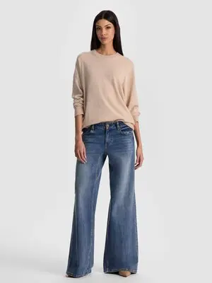 Alice + Olivia Laura Cashmere Crewneck Pullover - Oatmeal Heather