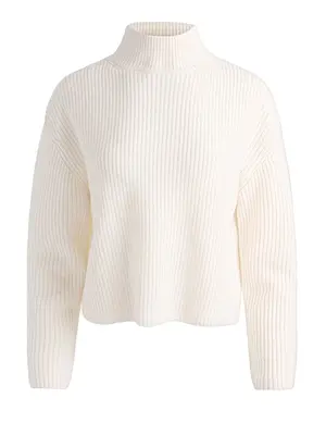 Alice + Olivia Nance Cashmere Ribbed Turtleneck Sweater - Ecru