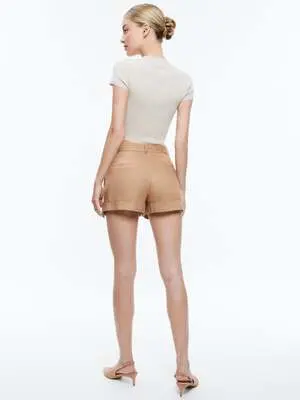 Alice + Olivia Ciara Pullover Ribbed Fine Knit Short Sleeve Top