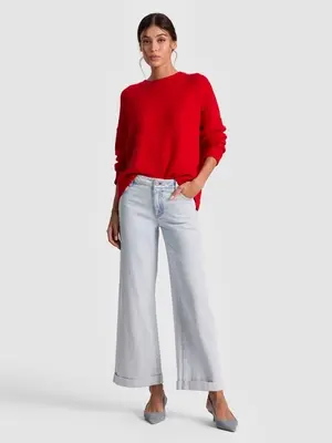 Alice + Olivia Ensley Crewneck Sweater - Perfect Ruby