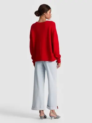Alice + Olivia Ensley Crewneck Sweater - Perfect Ruby