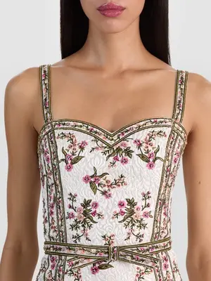 Alice + Olivia Katia Embroidered Mini Gown