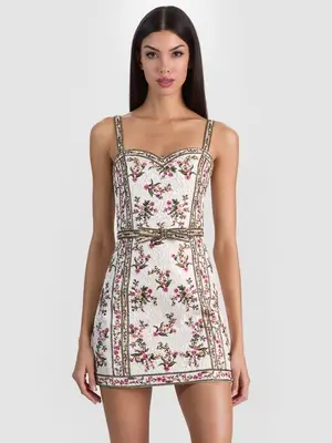 Alice + Olivia Katia Embroidered Mini Gown