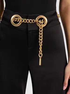 Alice + Olivia Wide Leg Chain Belt Trousers