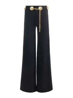 Alice + Olivia Wide Leg Chain Belt Trousers