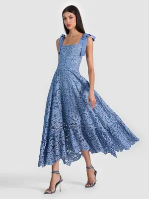 Alice + Olivia Rosalee Lace Bustier Maxi Dress