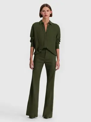 Alice + Olivia Dimitra Oversized Button-down Shirt With Classic Collar And High-low Hem