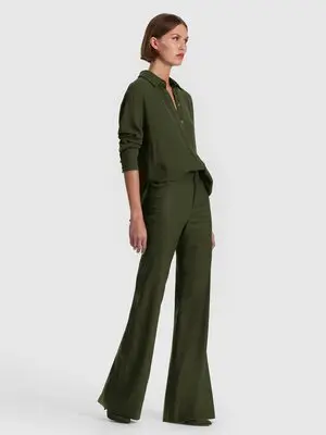 Alice + Olivia Dimitra Oversized Button-down Shirt With Classic Collar And High-low Hem