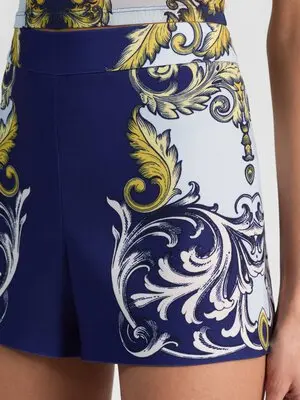 Alice + Olivia Hera High-rise Printed Shorts - Antique Scroll