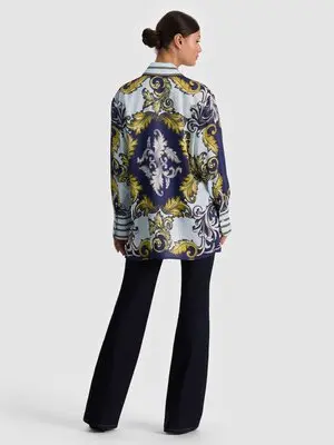 Alice + Olivia Lane Oversized Printed Button Down Shirt