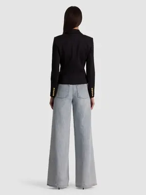 Alice + Olivia Sable Double Breasted Cropped Blazer - Black