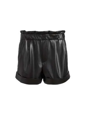 Alice + Olivia Reagan Vegan Leather Paper Bag Waist Shorts