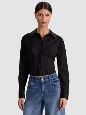 Alice + Olivia Edie Corset Top - Black