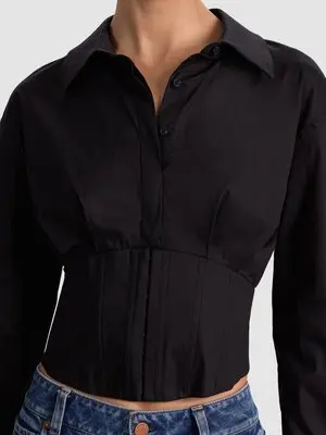 Alice + Olivia Edie Corset Top - Black