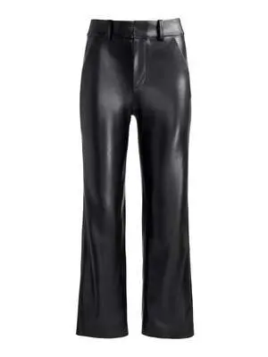 Alice + Olivia Alexander Vegan Leather Tailored Trousers - Black