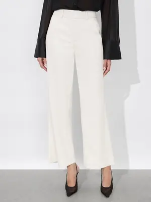 Alice + Olivia Alexander Vegan Leather Tailored Trousers - Off White