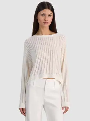 Alice + Olivia Mitchell Lightweight Textured Pullover