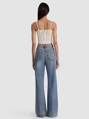 Alice + Olivia Sid Crochet Tank With Chiffon Straps