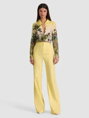 Alice + Olivia Lula Linen Flare Pant