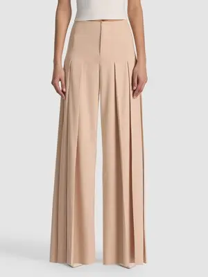 Alice + Olivia Ainslie Pleated Cropped Wide-leg Pants
