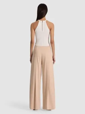 Alice + Olivia Ainslie Pleated Cropped Wide-leg Pants