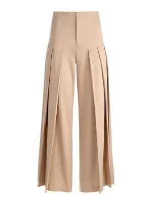 Alice + Olivia Ainslie Pleated Cropped Wide-leg Pants