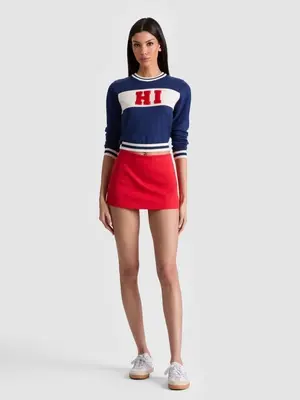 Alice + Olivia Mace Mini Skort - Bright Ruby