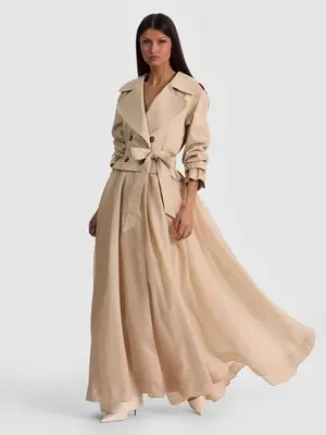 Alice + Olivia Nevada Sheer Combo Trench Coat