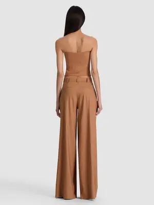 Alice + Olivia Kelcey Strapless Linen Vest - Tan