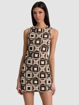 Alice + Olivia Clyde Crochet Mini Dress