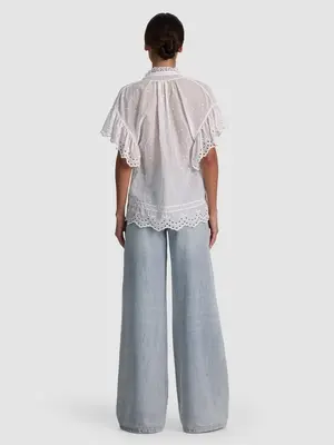 Alice + Olivia Julius Embroidered Tunic Top