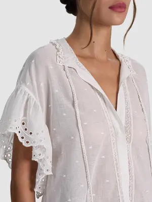 Alice + Olivia Julius Embroidered Tunic Top