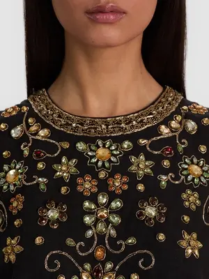 Alice + Olivia Amal Embellished Cropped Tank