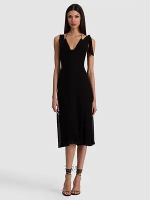 Alice + Olivia Abigail Bikini Cowl Neck Midi Dress With Floral Print - Black