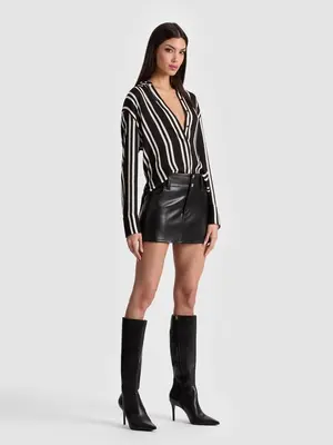 Alice + Olivia Laika Vegan Leather Mini Skirt