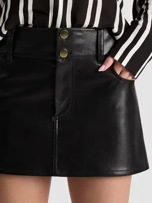 Alice + Olivia Laika Vegan Leather Mini Skirt