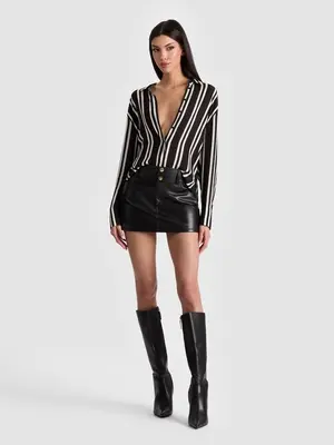 Alice + Olivia Laika Vegan Leather Mini Skirt