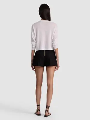 Alice + Olivia Hera Linen Short - Black