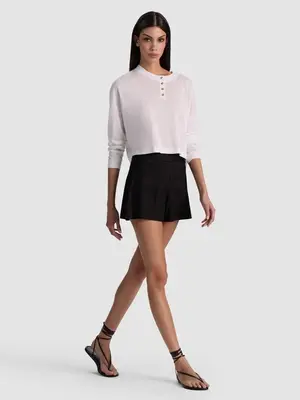 Alice + Olivia Hera Linen Short - Black