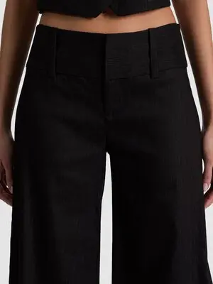 Alice + Olivia Olivia Wide Leg Linen Blend Pants - Black