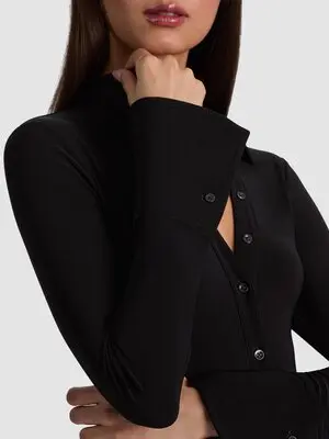 Alice + Olivia Freya Button-down Bodysuit - Black
