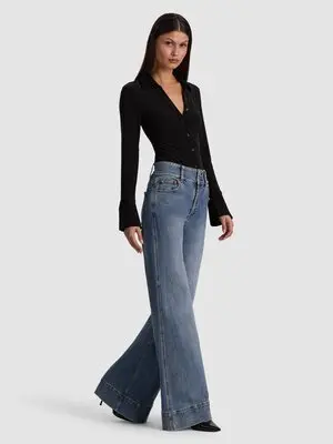 Alice + Olivia Freya Button-down Bodysuit - Black