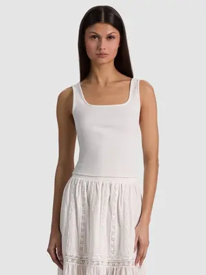 ALICE + OLIVIA Alice + Olivia Daryn Ribbed Tank